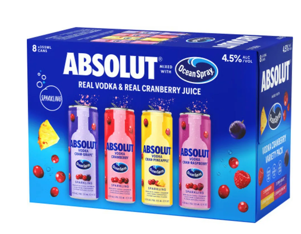 Absolut Vodka Cranberry Variety 8 Pk – Cypress Craft Beer & Liquor